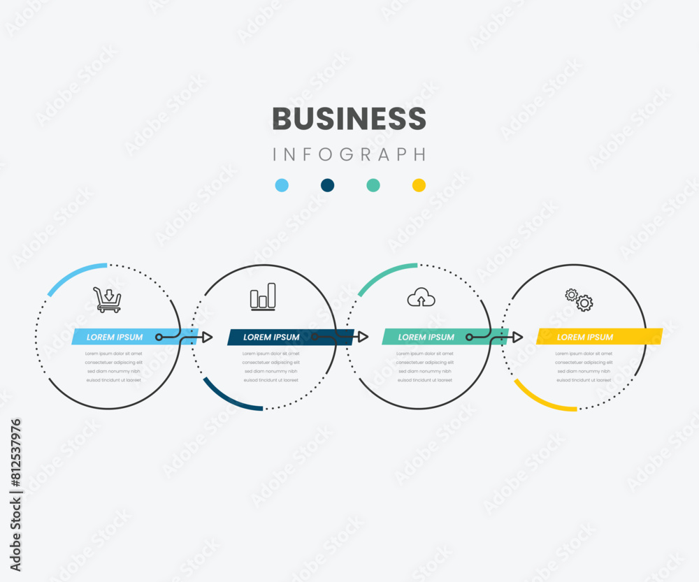 Vector Infographic thin line design with icons and 4 options or steps ...