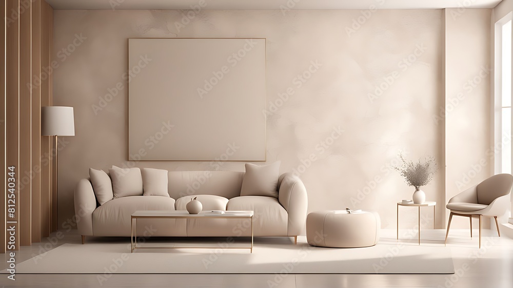 Light beige living room - modern interior hall and furniture design ...