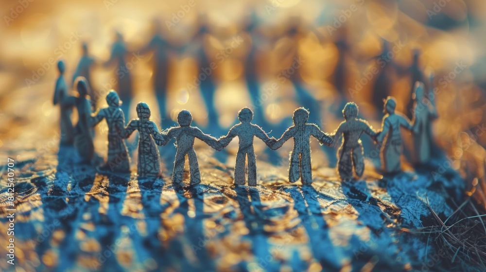 Human figures joining hands in a circle of solidarity Stock ...