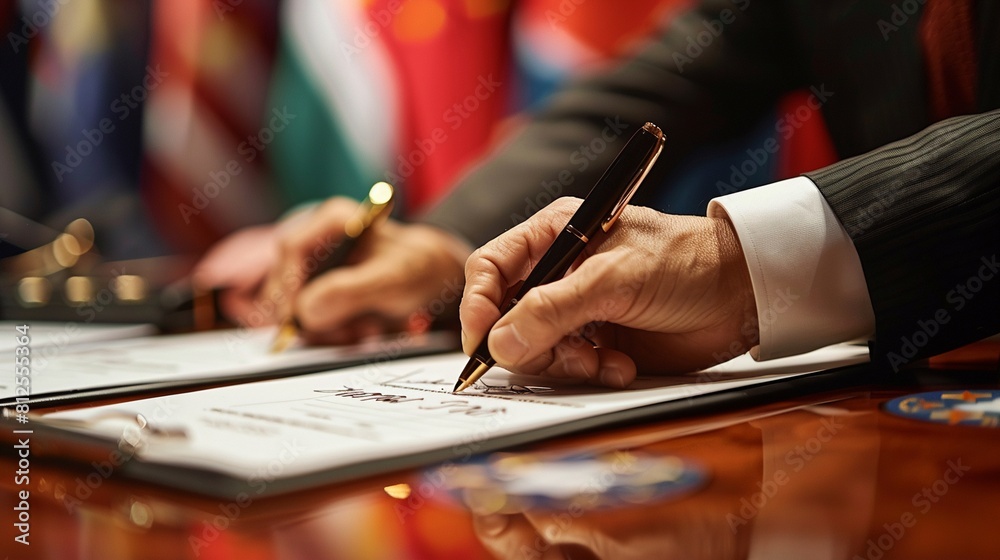 The Trade Agreement Document A symbolic representation of a trade ...