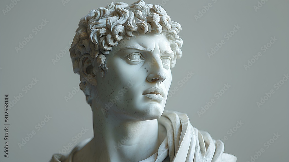 Ancient Greek statue of an ancient Roman senator in marble. Ancient ...