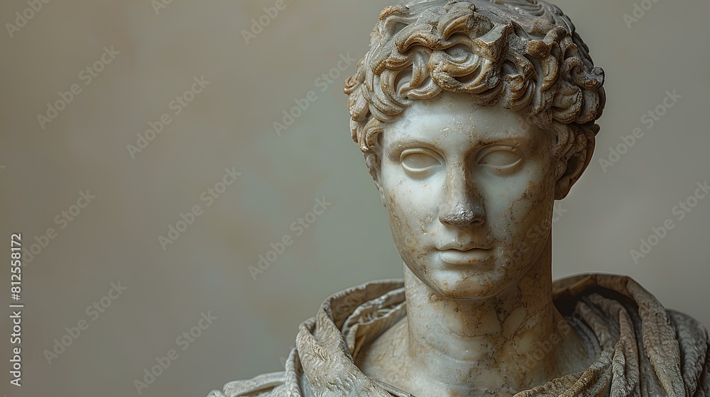Ancient Greek statue of an ancient Roman senator in marble. Ancient ...