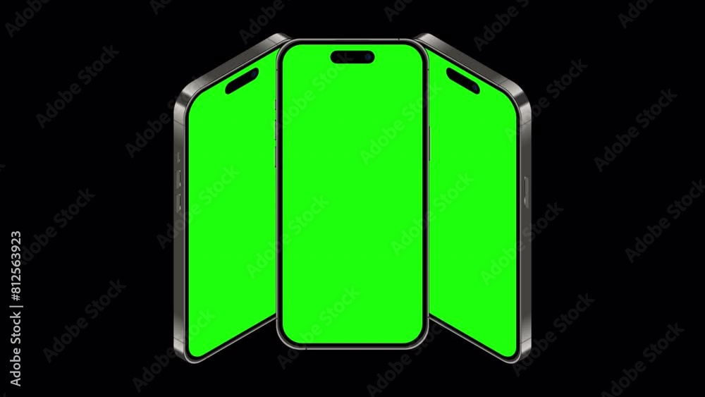 Smartphone animated mockup with green screen. Realistic smartphone ...