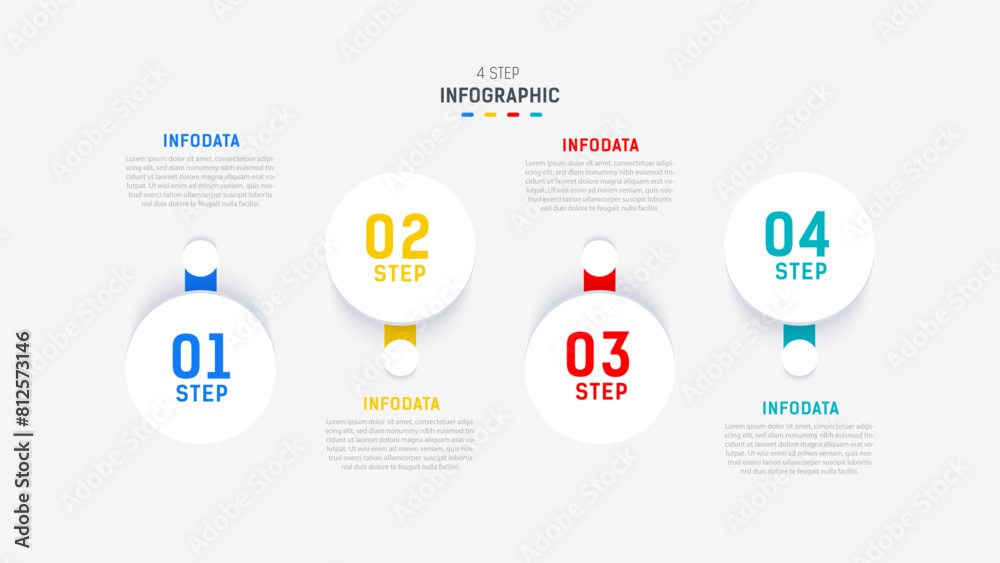 Four Step Infographic element design Vector template for presentation ...