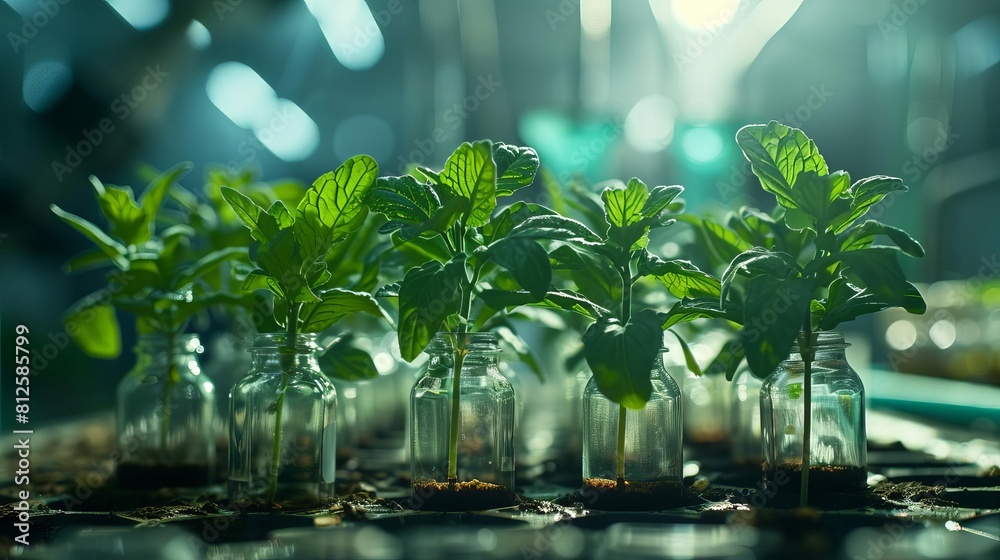 Visualize a biotechnology lab where scientists are genetically ...