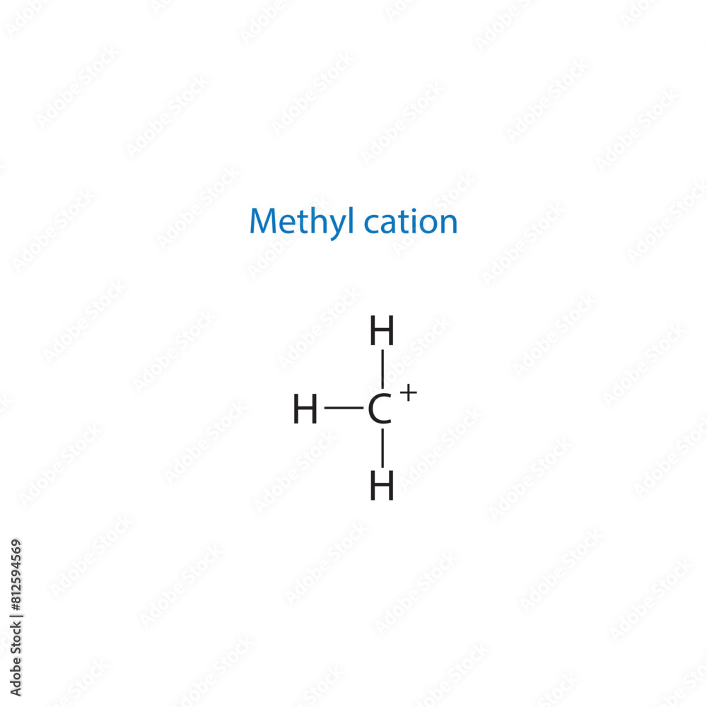 Methyl cation molecule lewis structure diagram.organic compound ...