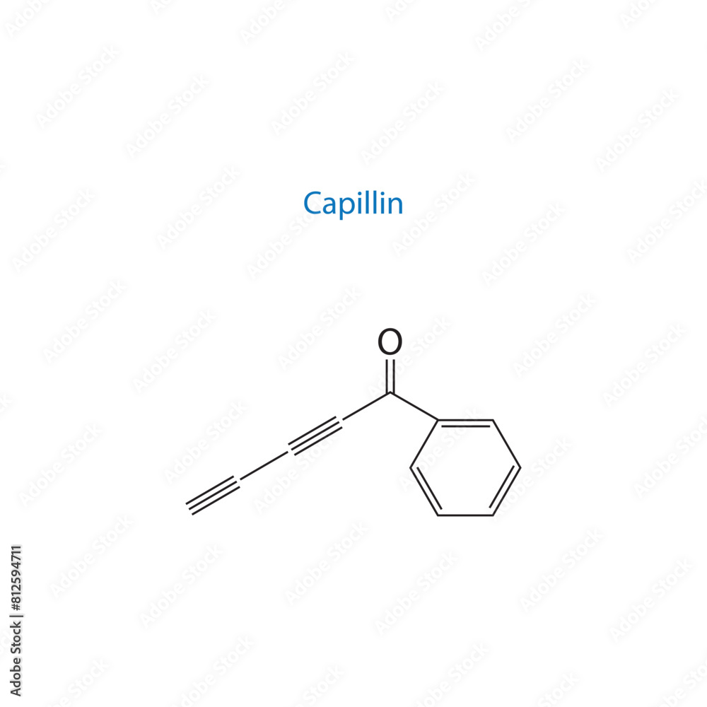 Capillin molecule skeletal structure diagram.organic compound molecule ...