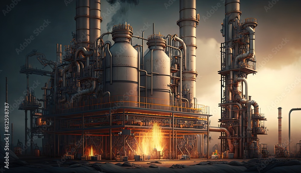 Gas producing, gas extraction, industrial Stock Photo | Adobe Stock