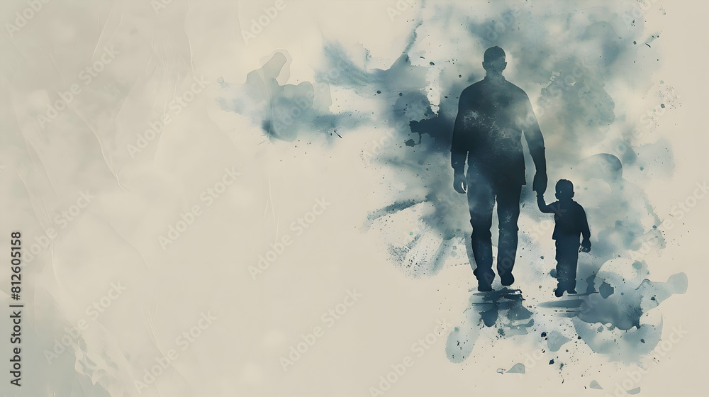 dad and son flat sketchy design art illustration,happy father's Day ...