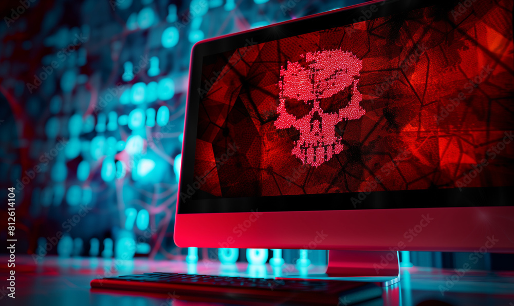 An alarming warning about system intrusion appears on the computer ...