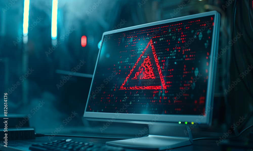 An alarming warning about system intrusion appears on the computer ...