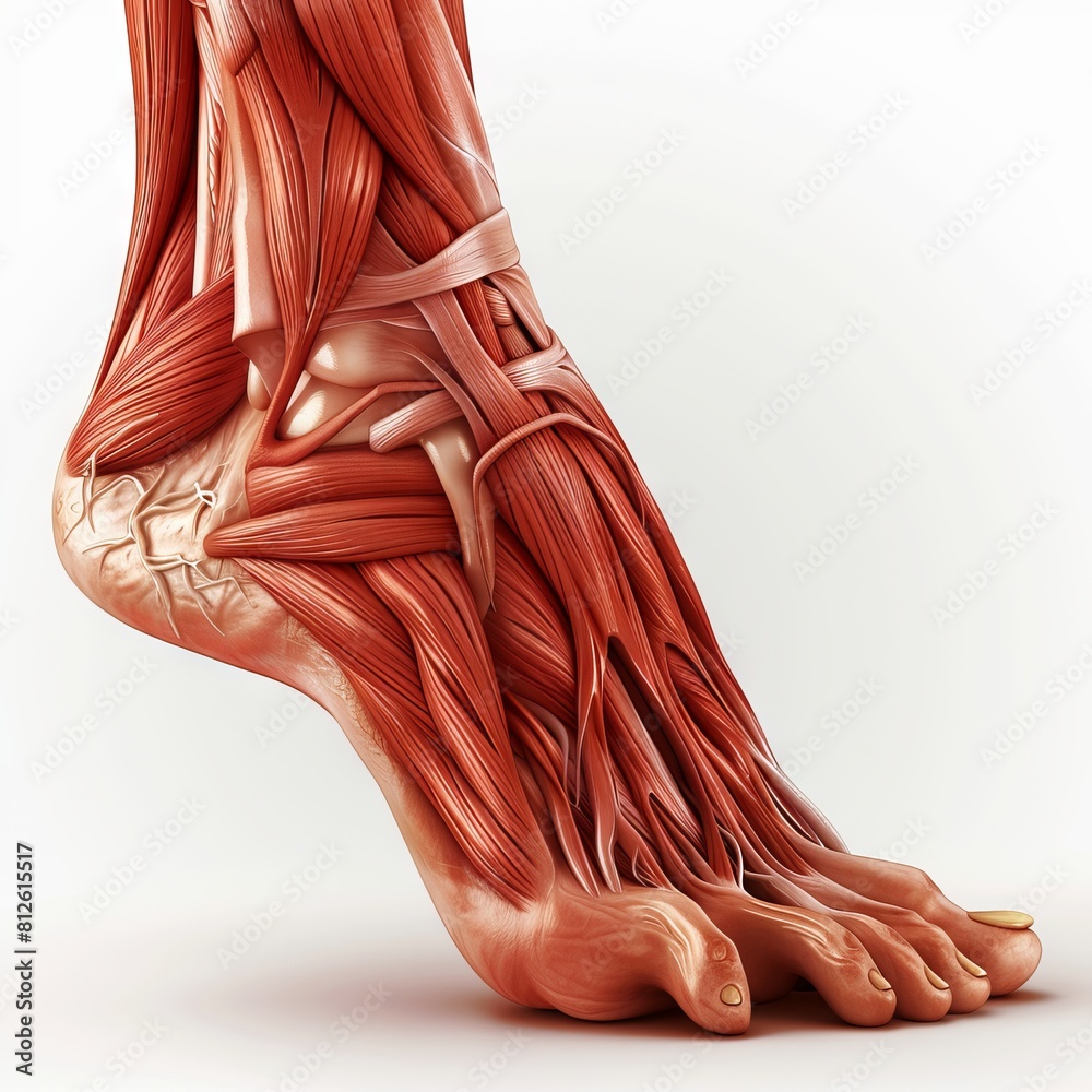 This is a detailed diagram of the muscles in the human foot. Stock ...