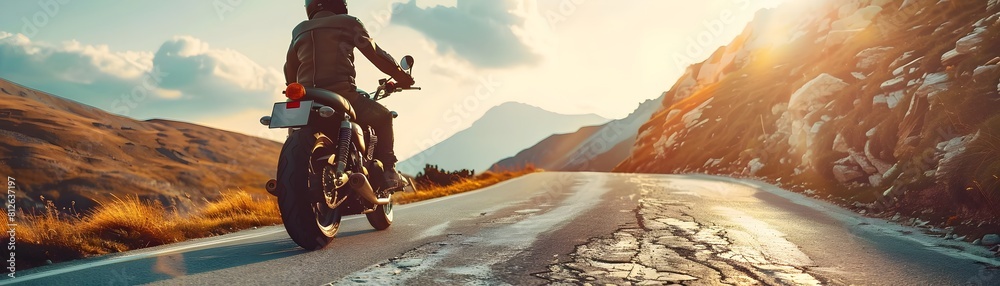 Adventurous Motorcycle Ride Through Breathtaking Mountain Landscapes ...