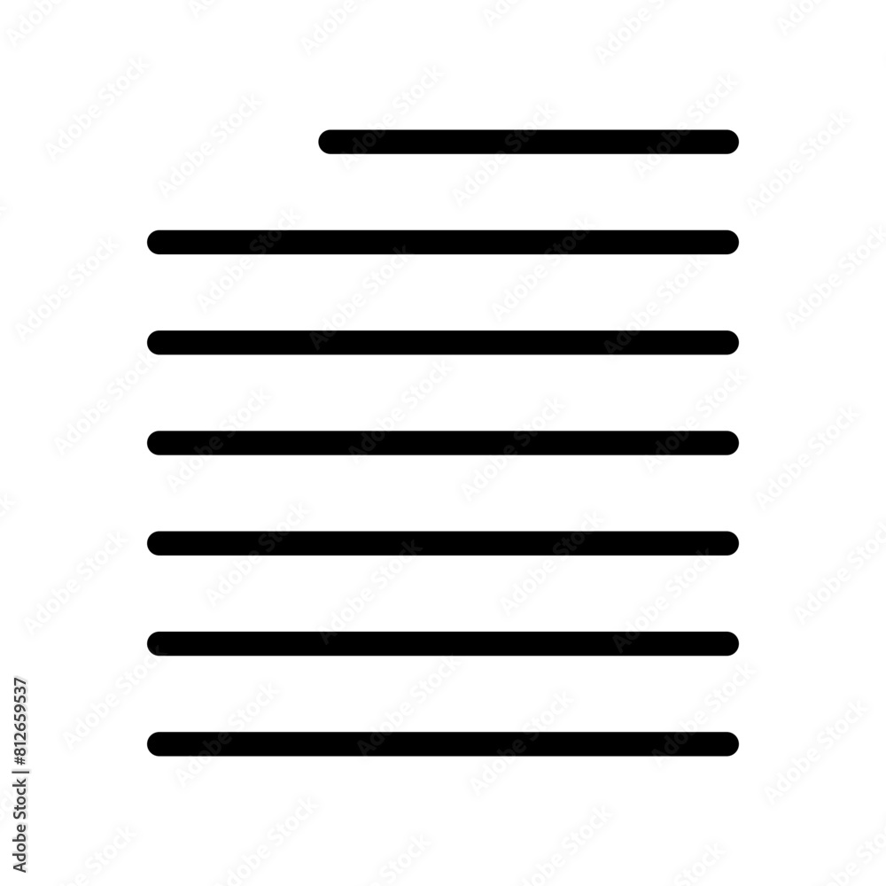 First-line indent alignment icon from user interface collection Thin linear right alignment icon ...