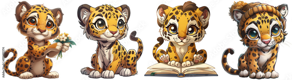Baby leopard character set, for animated series and children's story ...
