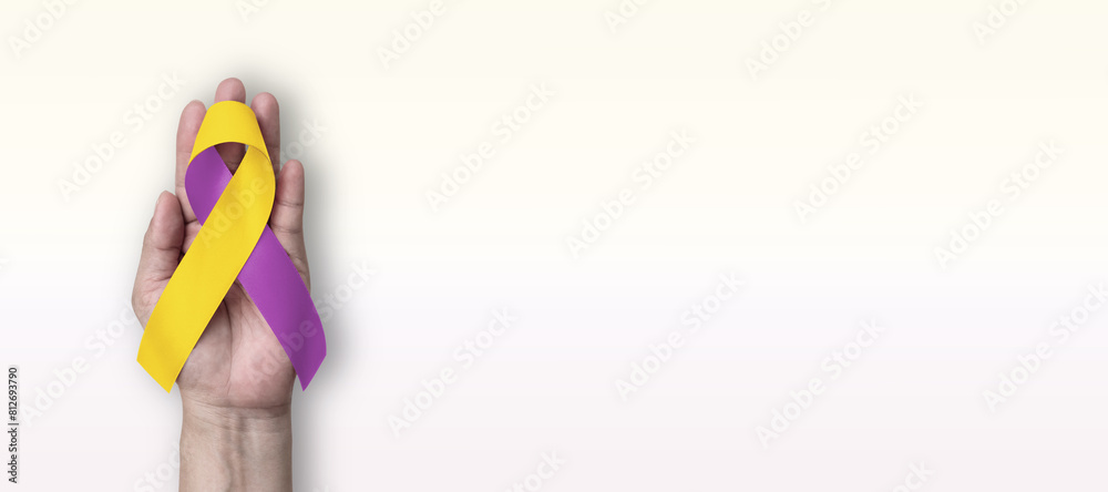 Purple Yellow ribbon for Autoimmune Hepatitis Awareness Month in May ...