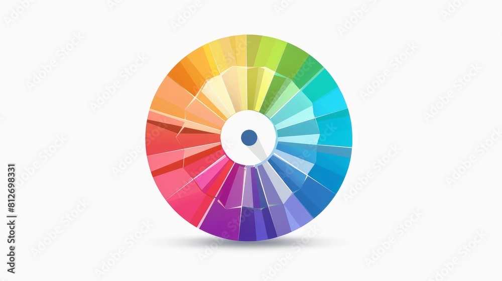 A vibrant color wheel isolated on a white background, depicted in ...