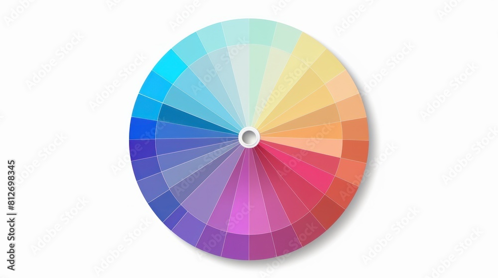 A vibrant color wheel isolated on a white background, depicted in ...