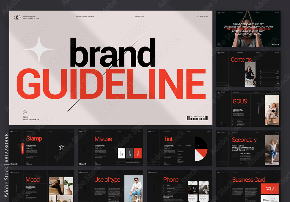Brand Guideline Presentation Template Stock Template | Adobe Stock