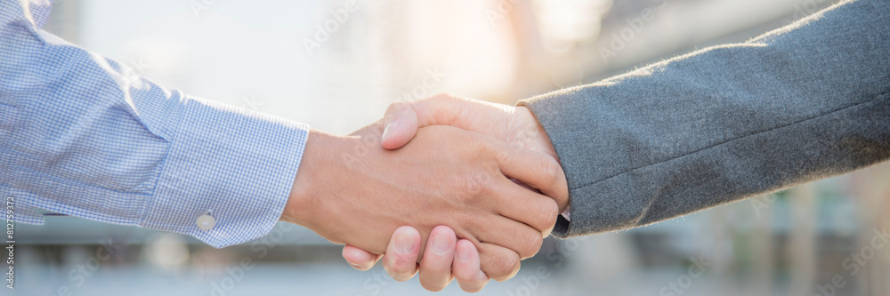Banner Lawyer teamwork partnership Businessman handshake together ...