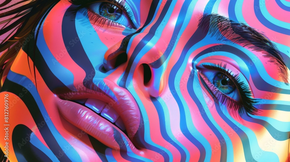 Artistic fusion of pop art and op art styles creating a unique ...