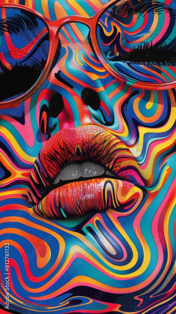 Bold and dynamic pop art composition with op art twists. Stock ...