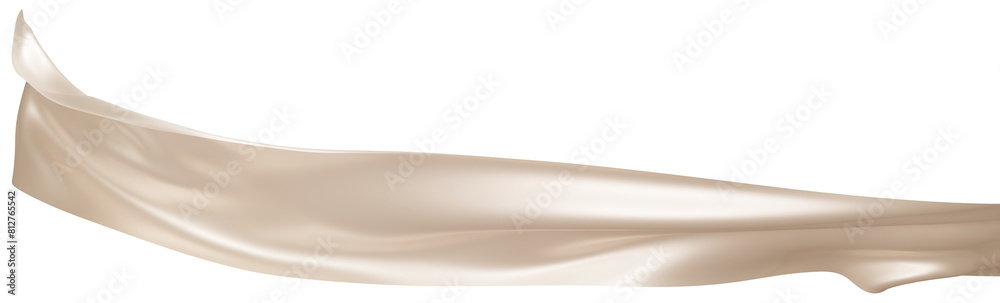 Flying beige silk textile fabric flag background. Smooth elegant beige ...