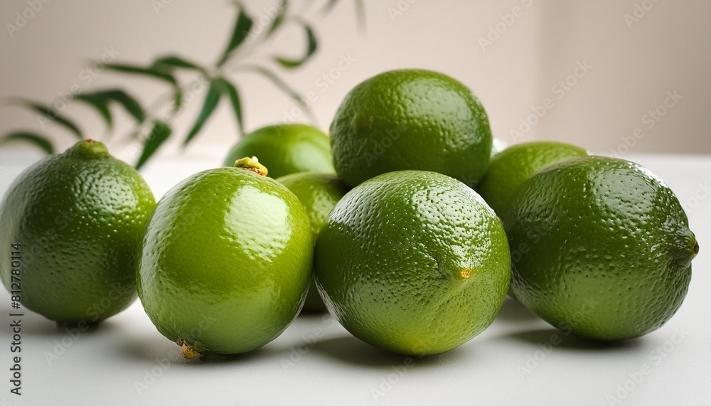 fresh green limes fruits white background hd realistic wallpaper image ...