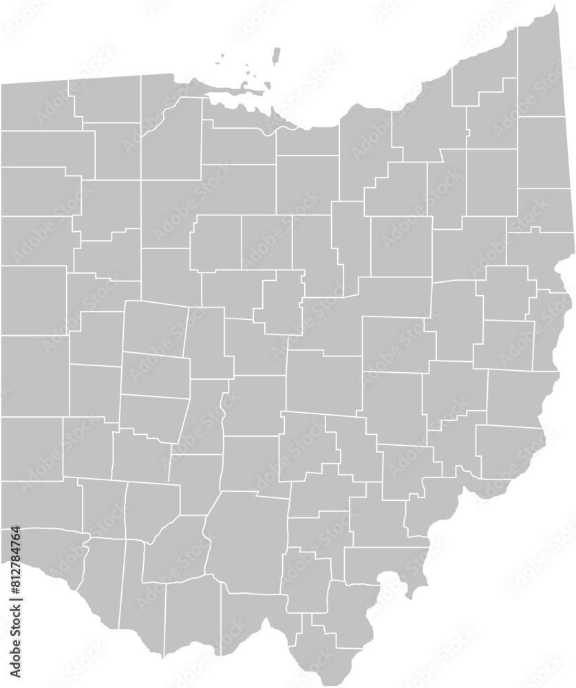 Ohio state of USA. Ohio territory. States of America territory on white ...