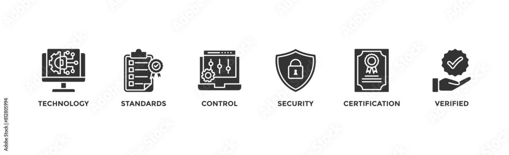 ISO27001 banner web icon vector illustration concept for information ...