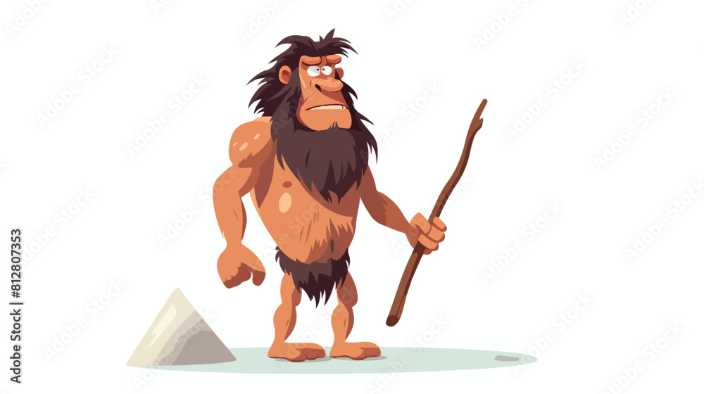 cartoon neanderthal ape-like caveman with thick hai Stock Vector ...