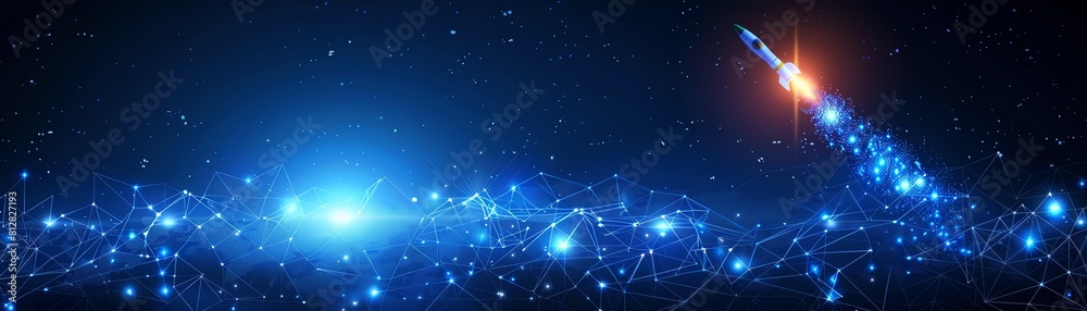 AI driven analysis of military rocket data with a backdrop of a starry ...