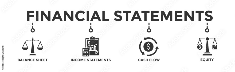 Financial statements banner web icon vector illustration concept with ...