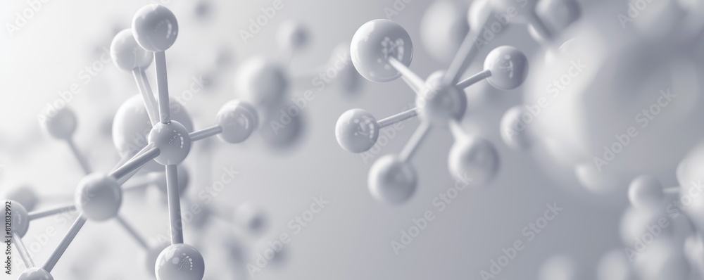 3D Molecular Model Design on White Background. Scientific Concept for ...