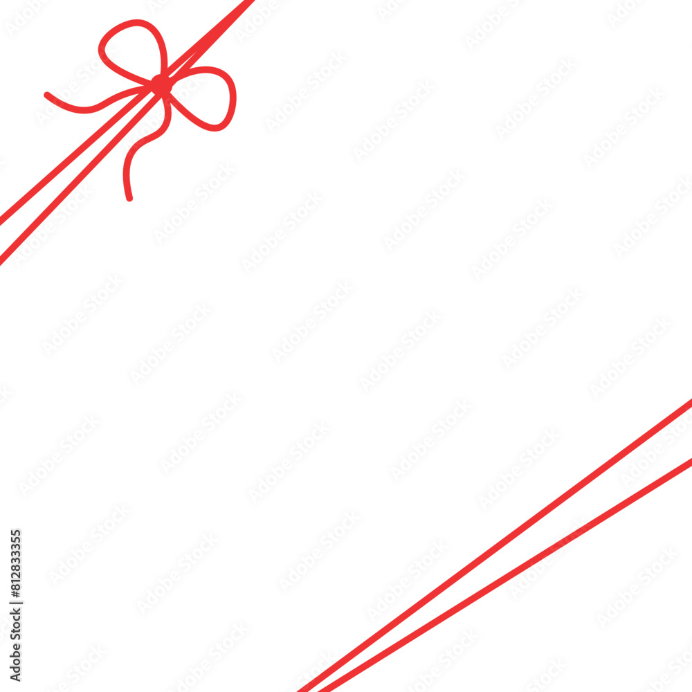 Red string bow ribbon line box package tied with rope vector design ...