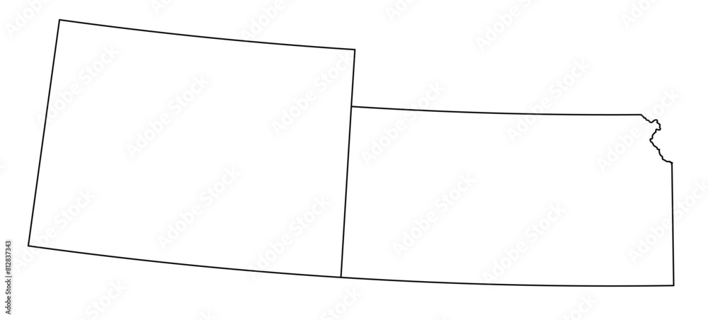 Map of the US states with districts. Map of the U.S. state of Kansas ...