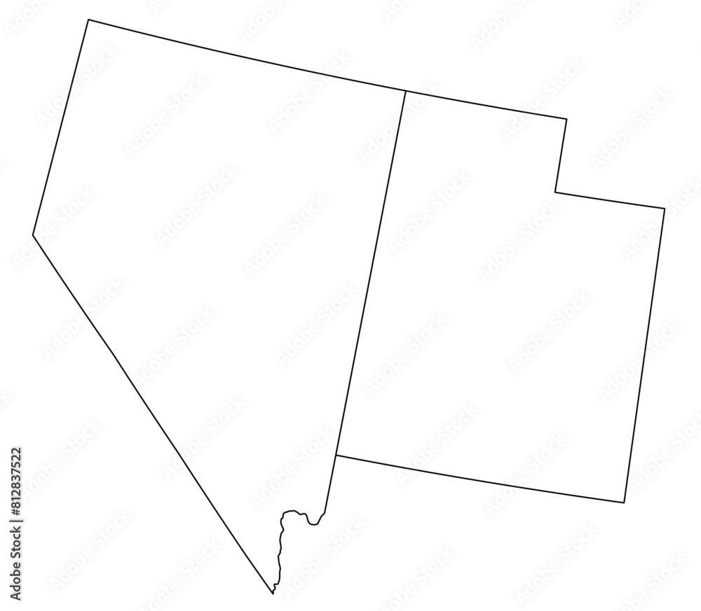 Map of the US states with districts. Map of the U.S. state of Nevada ...