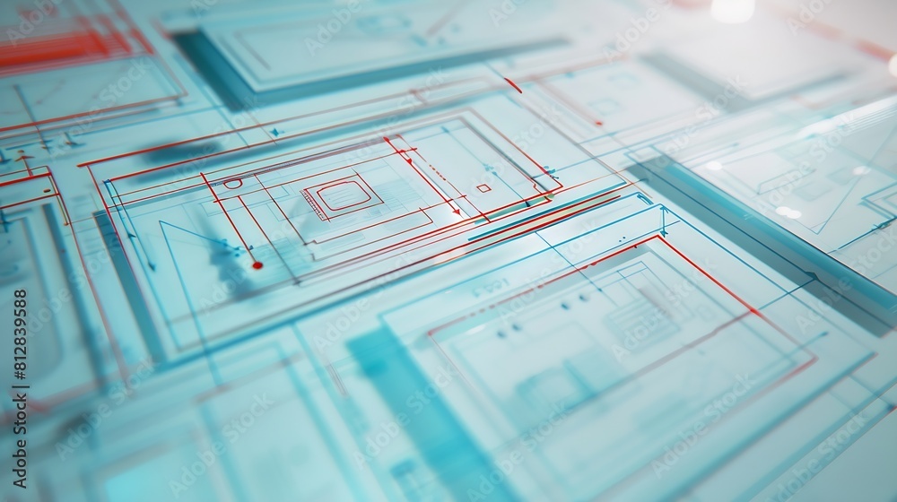 User experience design wireframes of IT product Hand drawn draft ...