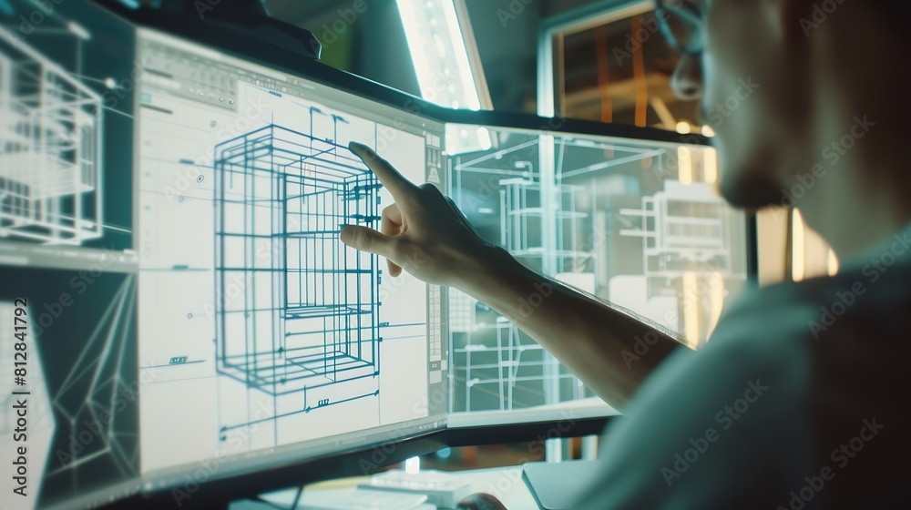 Website development UIUX front end designer reviewing sketched wireframe layout design mockup ...