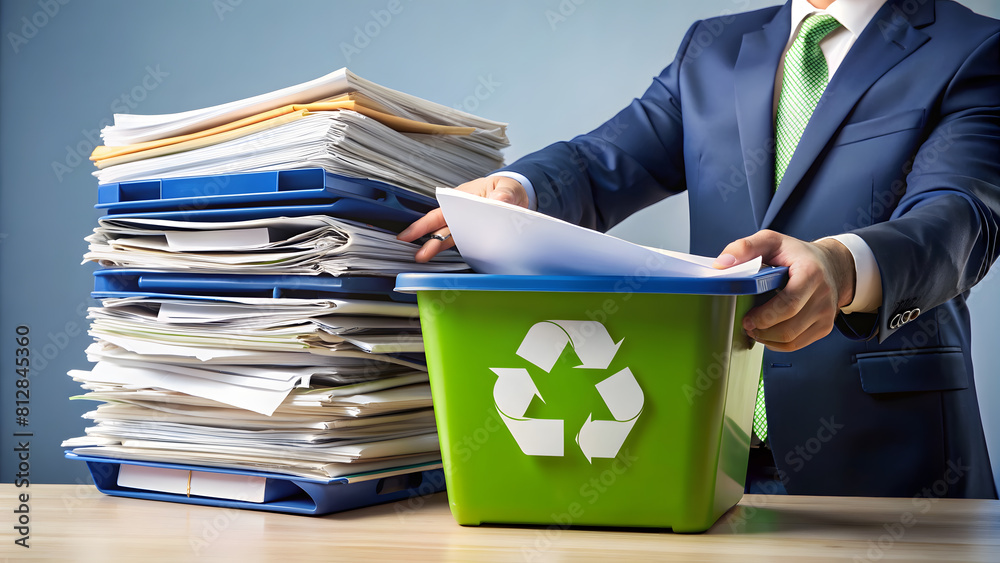 Employee Recycling Paper: Reducing Waste and Reusing Resources. Perfect ...