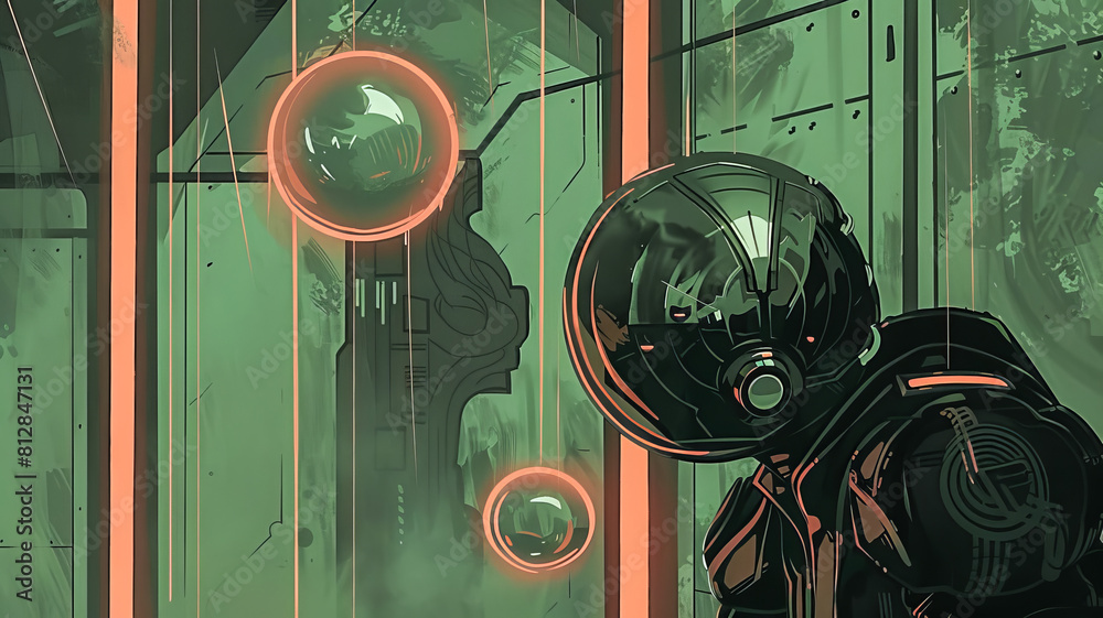 Graphic Novel Science Fiction Scene. Generated Image. A digital ...