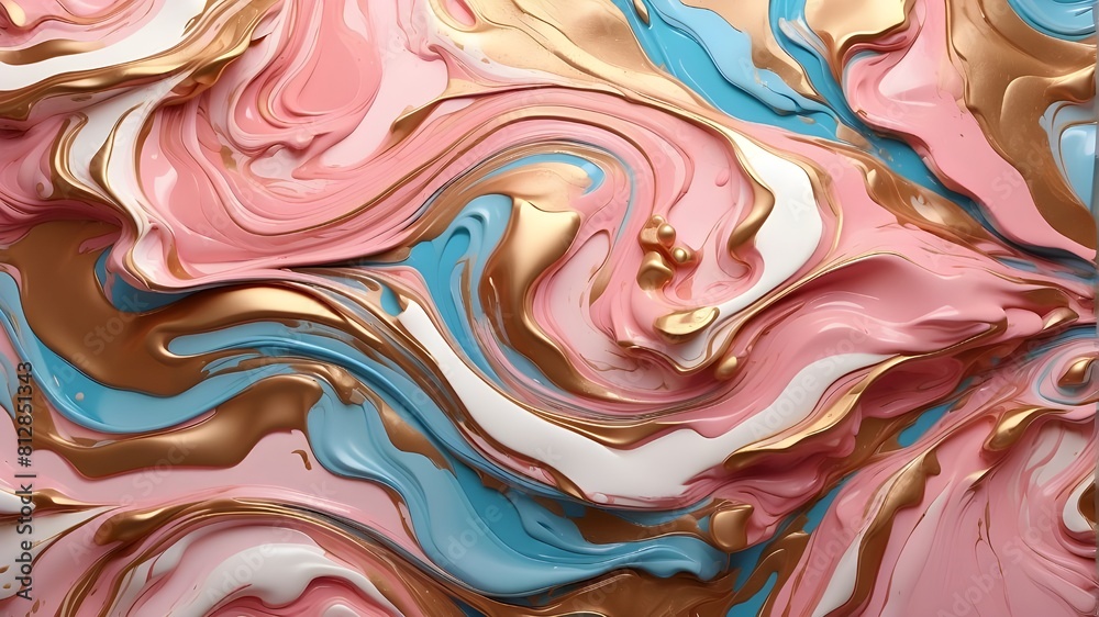 Swirl of pink gold marble abstract background, Liquid marble design abstract, light pink azure ...