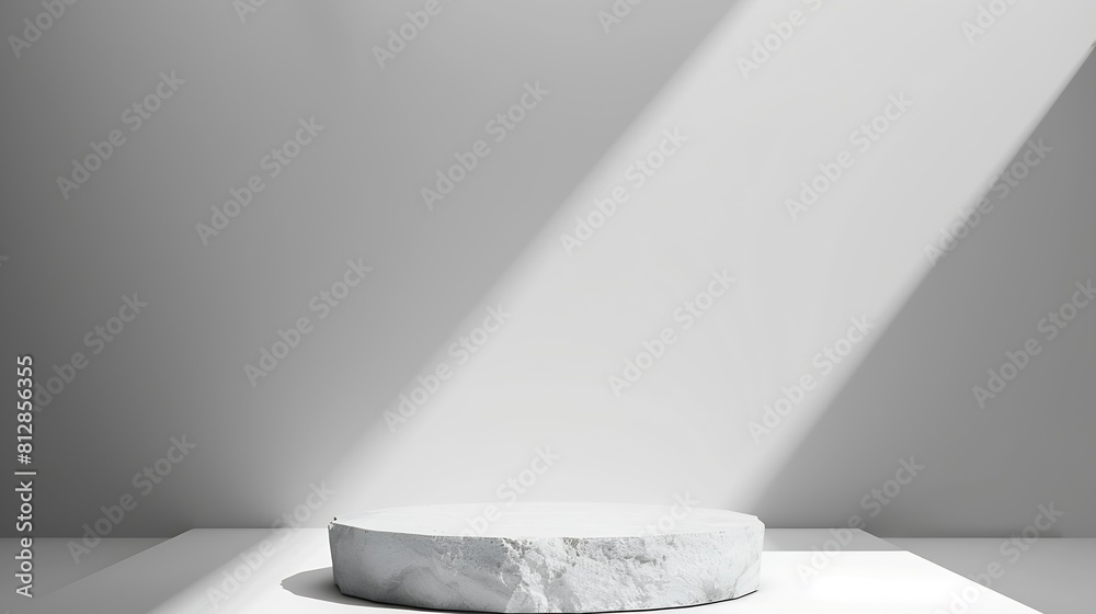 Flat stone pedestal white template banner background Minimalism concept ...