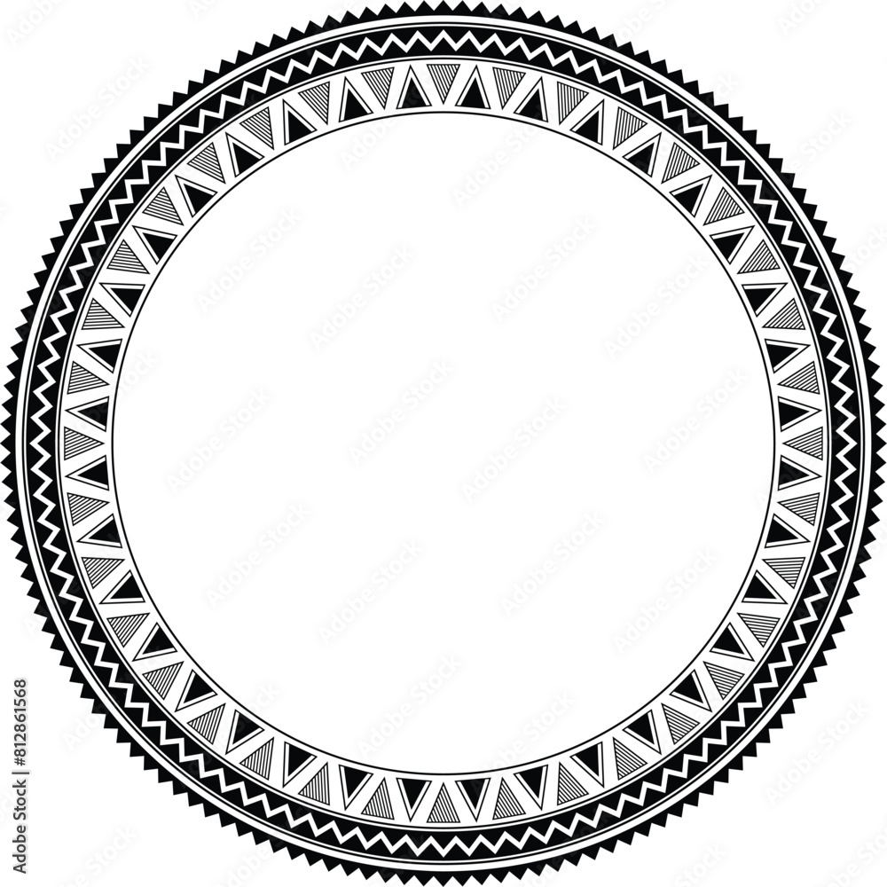Polynesian tattoo tribal circle frame design. Samoan tattoo tribal ...