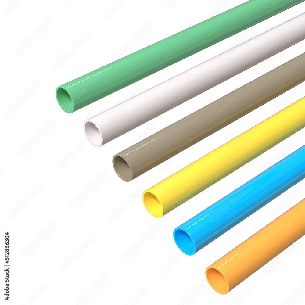 3d realistic PVC PPR pipe rendering for plumbing work. ilustração do ...