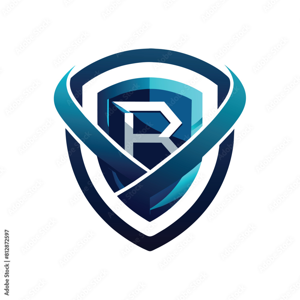 A shield logo with the letter R inside it, showcasing a modern and ...