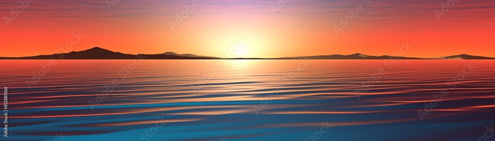 Sunset Mirage An optical illusion of water during sunset, side view ...