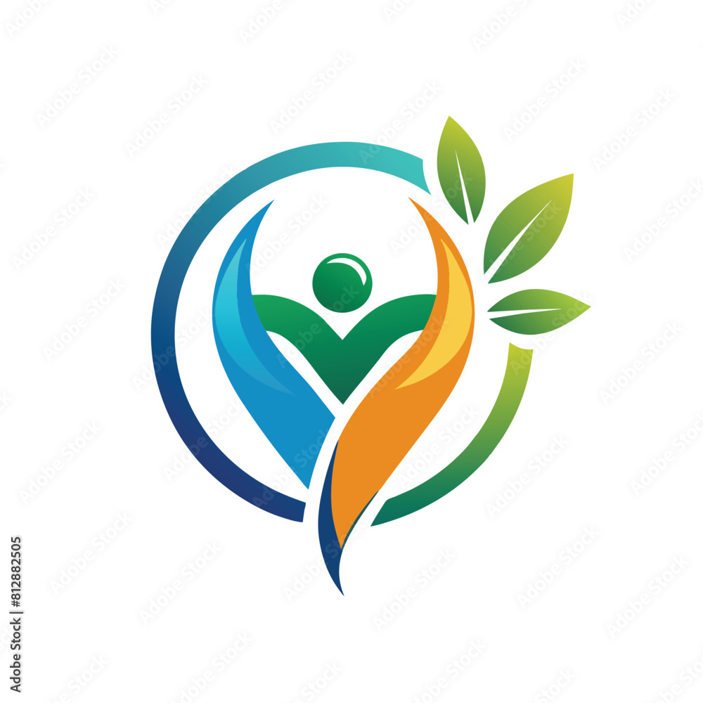 Logo design featuring a person holding a leaf, symbolizing nature and ...