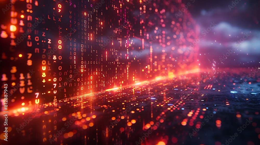 A state-of-the-art quantum computing display showing dynamic data on ...