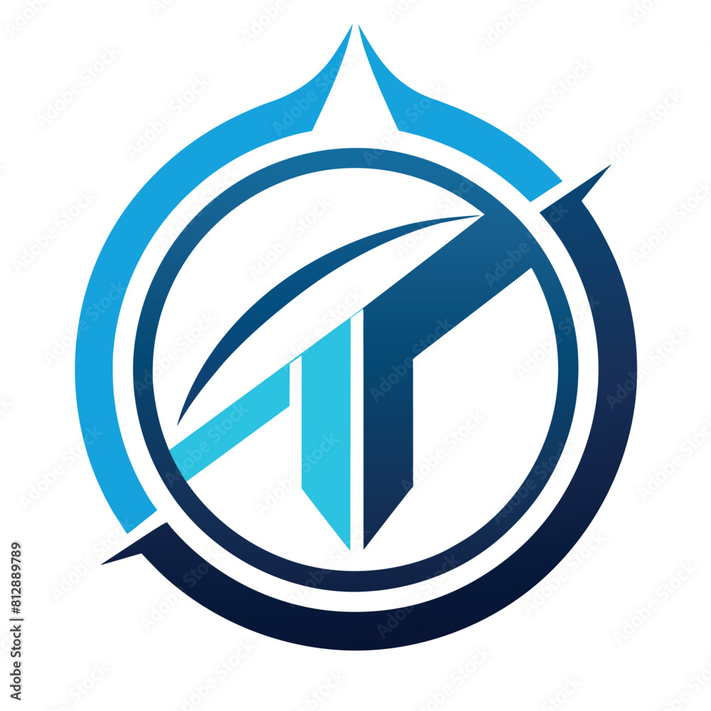 A simple logo featuring blue and white colors used for a companys ...